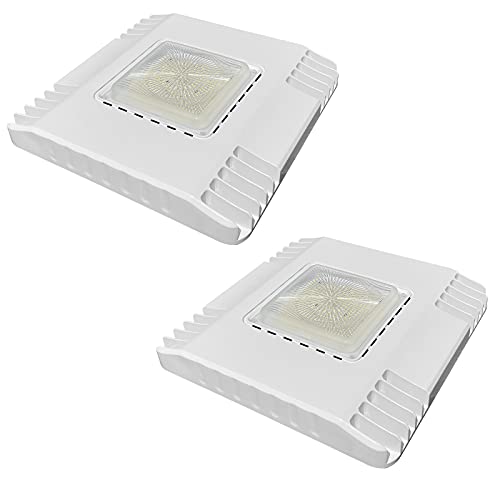 NUWATT | 2 Pack | Waterproof LED Canopy Gas Station Light 150W Ultra Bright Daylight 5000K, 18000 Lumens, Internal Driver, Outdoor High Bay Garage Subway 120-277V DLC Listed