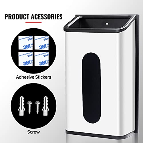Wall Mount Grocery Plastic Bag Holder and Dispenser for Plastic Bags,LINAN Stainless Steel Bag Saver, Anti-Fingerprints, White
