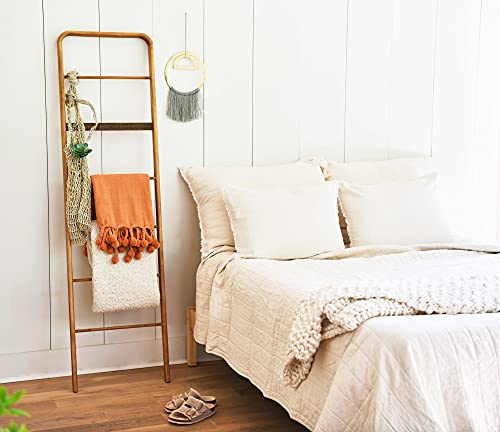 Main + Mesa Round Metal Wall Hanging with Tassel, Gold