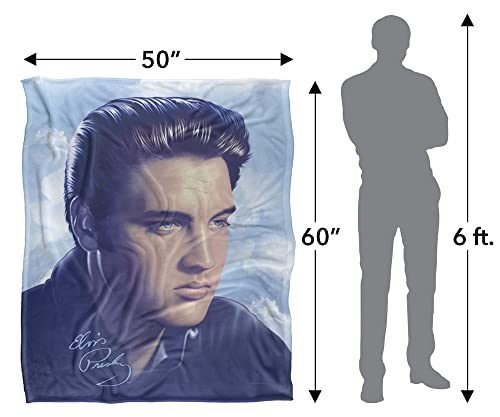 Elvis Presley Big Portrait Officially Licensed Silky Touch Super Soft Throw Blanket 50" x 60"