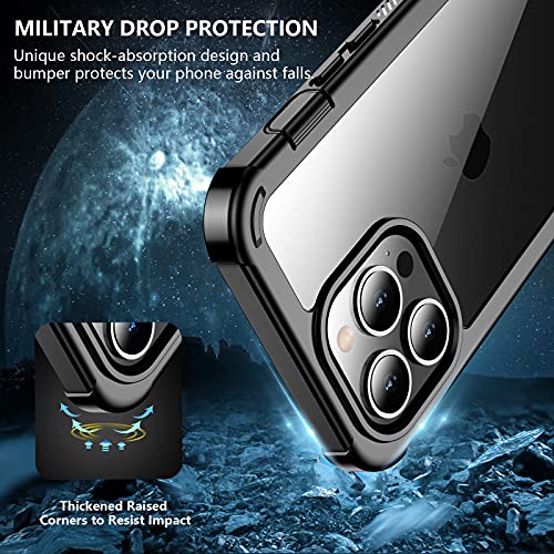 Red2Fire for iPhone 13 Pro Max Case, [360 Full Body] [with Built-in Screen Protector] [Heavy Duty Protection] 12 FT Dropproof Shockproof Dust-Proof Bumper Phone Case for iPhone 13 Pro Max 6.7" Black