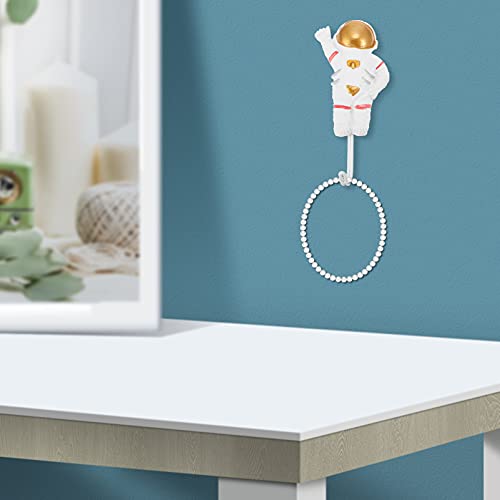 IMIKEYA 2Pcs Wall Hooks Self Adhesive Astronaut Shape Entryway Coat Hook Clothes Hanger for Bedroom Mudroom Bathroom Kitchen Jackets Hats Robes Towels