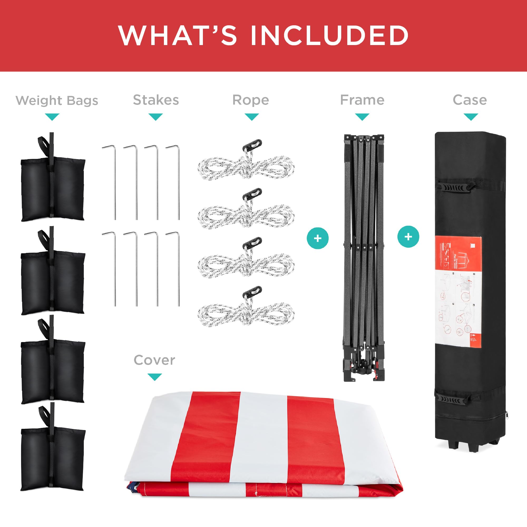 Best Choice Products 10x10ft 1-Person Setup Pop Up Canopy Tent Instant Portable Shelter w/ 1-Button Push, Case, 4 Weight Bags - American Flag