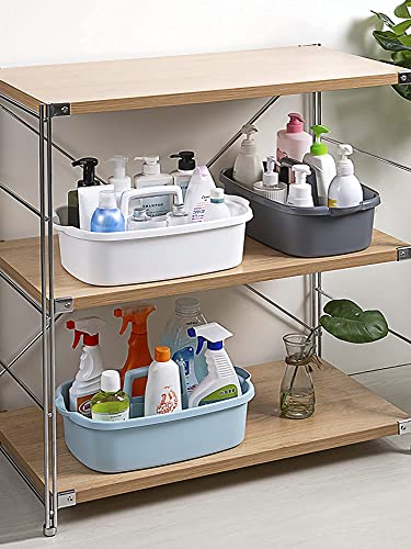 Andmey Cleaning Caddy Organizer Portable Shower Caddy Basket with Handle for Bathroom, Garden, kitchen, Cleaning Supplies, Gray