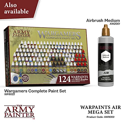 The Army Painter Warpaints Air Mega Set - Non-Toxic Water Based Airbrush paint set β paint and primer for Tabletop Roleplaying, Boardgames, and Wargames Miniature Model Painting