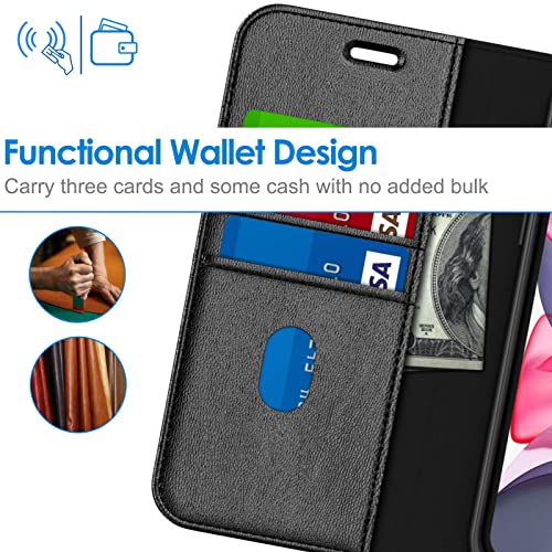 JETech Wallet Case for iPhone 11 6.1-Inch, Shockproof PU Leather Magnetic Flip Cover with Card Holder and Stand Feature (Black)
