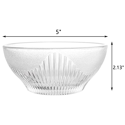 ZEAYEA Set of 12 Glass Bowls, 5 Inch Small Glass Salad Bowls, 11 oz Prep Serving Bowls, Stackable Dessert Candy Bowls for Kitchen Prep, Fruit, Ice Cream, Cereal, Snack, Dips, Nut, Dishwasher Safe