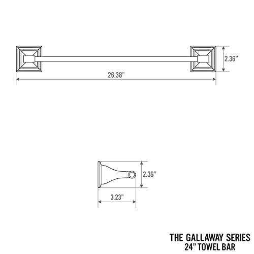 Bennington Gallaway 24-in. Towel Bar Holder Rack Bath Accessory Hardware in Oil Rubbed Bronze