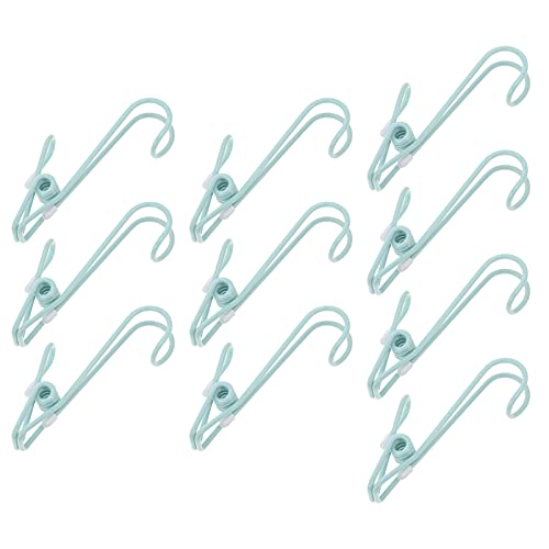 DOITOOL Towel Hooks Towel Hooks 10pcs Windproof Clothespins with Hook Green Clothes Hook Holding Clothes Shoes Socks Gloves for Home Door Wall Cloth Hanger Towel Hook Towel Hook