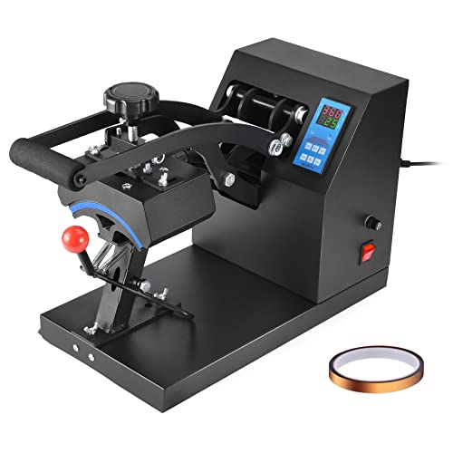 PNKKODW Hat Press Digital Baseball Cap Heat Press Machine 6x3.5 Inch Clamshell Design Curved Element Cap Sublimation Transfer Press with LCD Timer and Temperature Control, Rigid Steel Frame