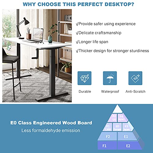 Tangkula Universal Solid One-Piece Table Top, 48 x 24 inch Wood Table Top for Standard & Sit to Stand Desk Frame, Rectangular Office Countertop, Home Office Relevance Wood Tabletop (White)