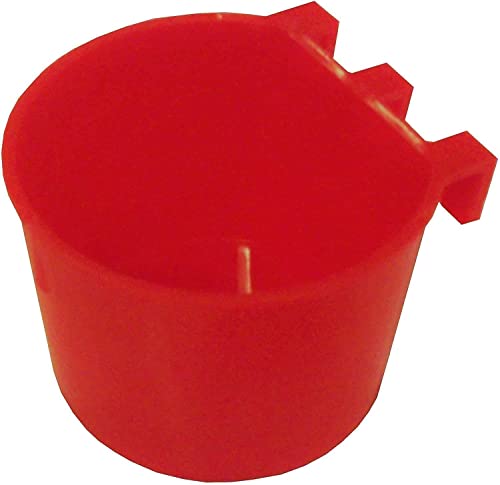 ORIBUKI Cage Cups Birds Feeders Seed Bowl Chicken Feeding Watering Dish Rabbit Water Food Hanging Wire Cages Box 8oz/16oz Coop Cups for Pet Parrot Parakeet Gamefowl Poultry Pigeon (10PCS Red)