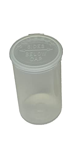 Generic, EVO Plastics 30 Pack of Pop Top Containers DRAM 19 Bottles (Transparent)(2.75In Deep X 1.5In Wide) - Dry Herb Containers - Child Resistant Smell Proof Container - Pill Vials - Rx Vial