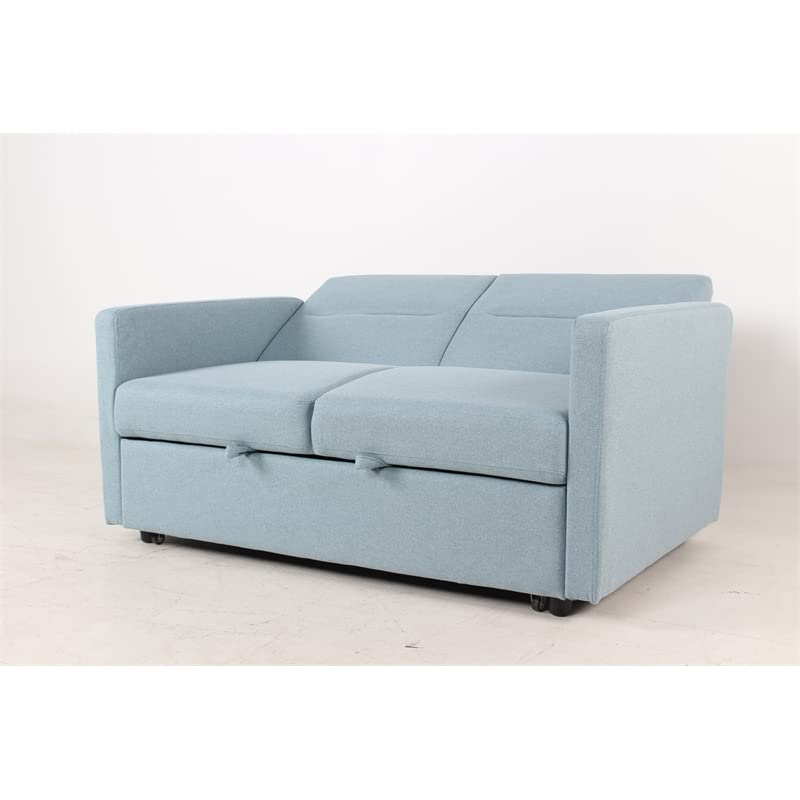 Kingway Furniture Bhrampton Microfiber Sleeper Sofa in Light Blue