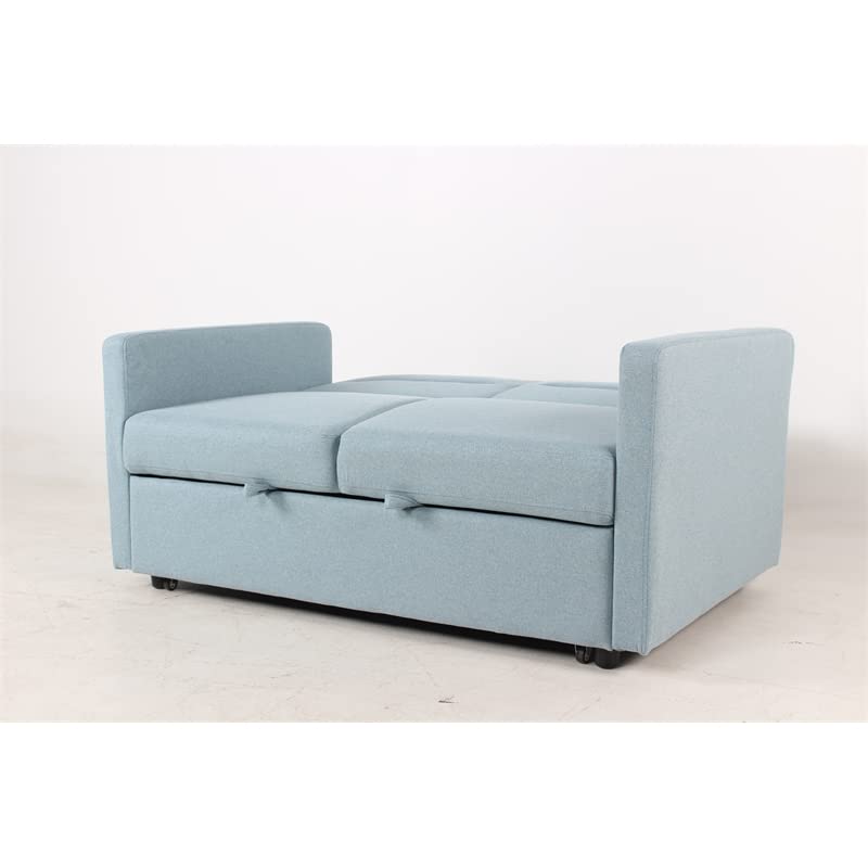 Kingway Furniture Bhrampton Microfiber Sleeper Sofa in Light Blue