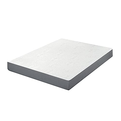 Olee Sleep 6 Inch Ventilated Gel Infused Memory Foam Mattress, CertiPUR-US® Certified, Gray, Full