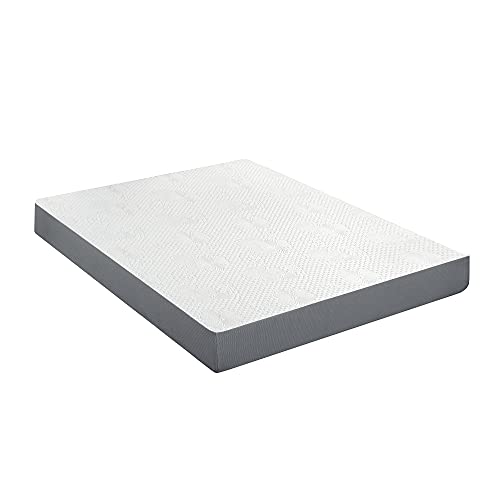 Olee Sleep 6 Inch Ventilated Gel Infused Memory Foam Mattress, CertiPUR-US® Certified, Gray, Full
