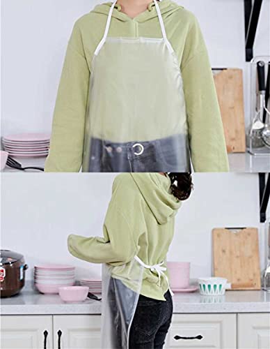 Kvimvty Unisex 47 x 27.5 inches Heavy Duty Transparent PVC Waterproof Apron, Keeps You Clean and Dry When Dishes Washing Kitchen Cooking, Clear, over 15 years old