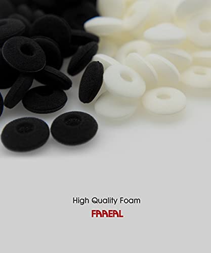 FAAEAL 15 Pairs Replacement Ear Tips for Ear Buds Headsets Earphones Accessories,Soft Foam Earbuds Eartips,Earpads Ear Bud Pad Cushions Replace Sponge Covers for Diameter 15mm-20mm Headphones(Black)