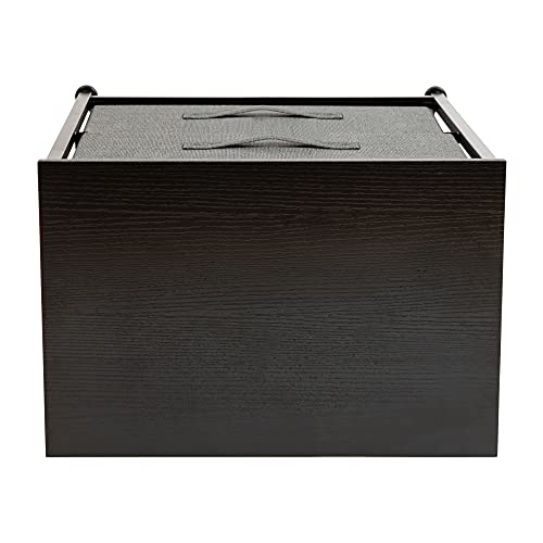 Flash Furniture 2 Drawer Storage Organizer - Black Cast Iron Frame and Wood Top - 2 Easy Pull Dark Gray Fabric Drawers