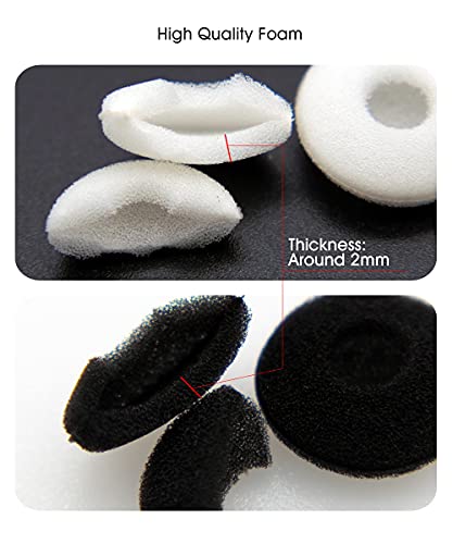 FAAEAL 15 Pairs Replacement Ear Tips for Ear Buds Headsets Earphones Accessories,Soft Foam Earbuds Eartips,Earpads Ear Bud Pad Cushions Replace Sponge Covers for Diameter 15mm-20mm Headphones(Black)