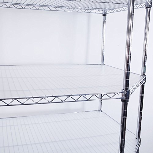 6 Tiers Free Standing Corner Shelf with Wheels, Metal Storage Wire Shelving Unit Corner Storage Rack Display for Restaurant,Living Room, Bathroom, Pantry,Kitchen 26.77" x 26.77" x 70.87" (Silver)