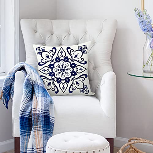 Thideape Yellow and Blue Throw Pillows 18x18 Set of 2 Bohemian Boho Throw Pillows Outdoor Pillows Bed Living Room Couch Sofa Pillows