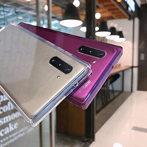 Square Case for Galaxy Note 10 Clear Case,Crystal Clear Slim Cover Shock Absorption Reinforced Corners Soft Flexible TPU Silicone Rubber Gel Shell Shockproof Slim Fit Protective Phone Case Cover,Black