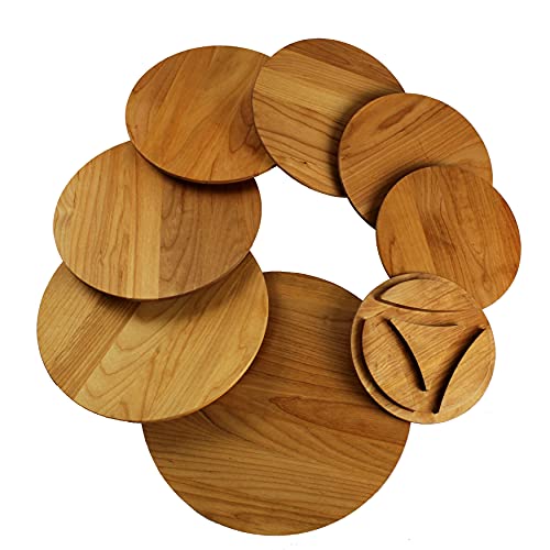 Enclume Solid Alder Wood Shelves for 8-Tier Gourmet Stand Shelf Set, Dimensions: Min. 7.13" Dia. X Max. Dia. 12.75" x .625" Thick ~ Weight: 8 lbs