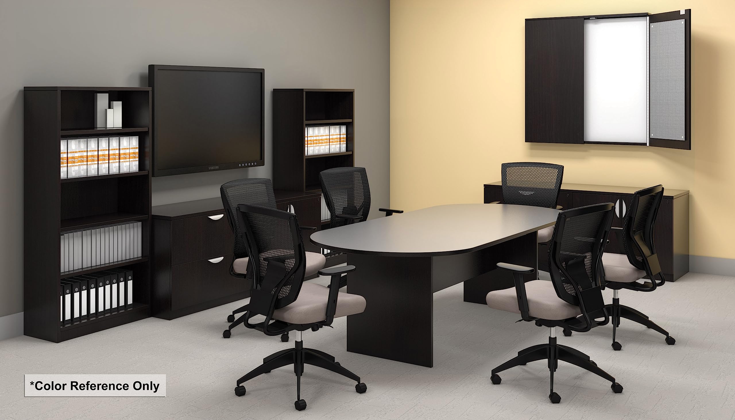 GOF 6FT, 8FT, 10FT Conference Table & Chair (G6621SHW) Set, Dark Cherry, Espresso, Artisan Gery, Mahogany, Walnut (10ft Table Only, Espresso)