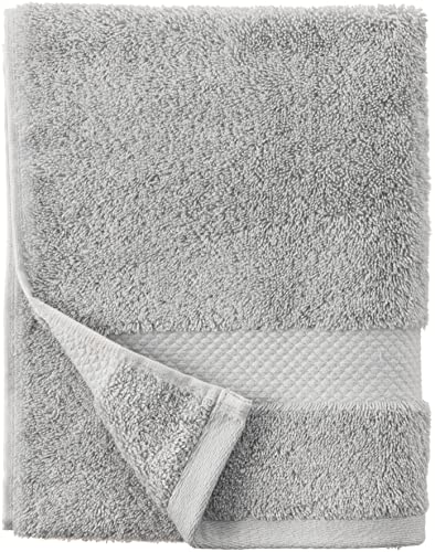 Amazon Aware 100% Organic Cotton Plush Bath Towels - Hand Towels, 4-Pack, Light Gray