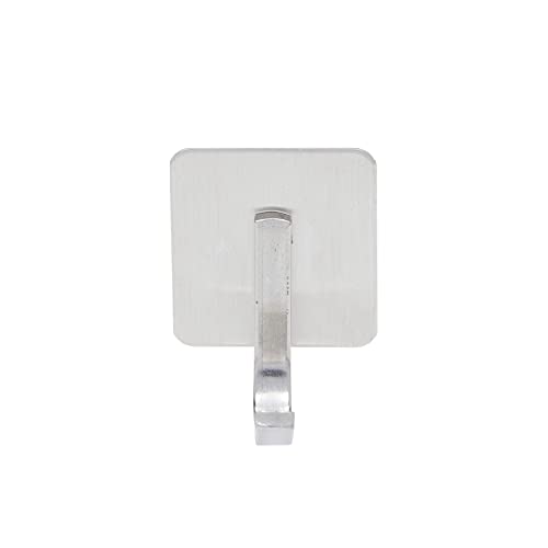 J Shape Adhesive Wall Hooks, Heavy Duty Stainless Steel for Hanging (2.4 in, 6 Pack)