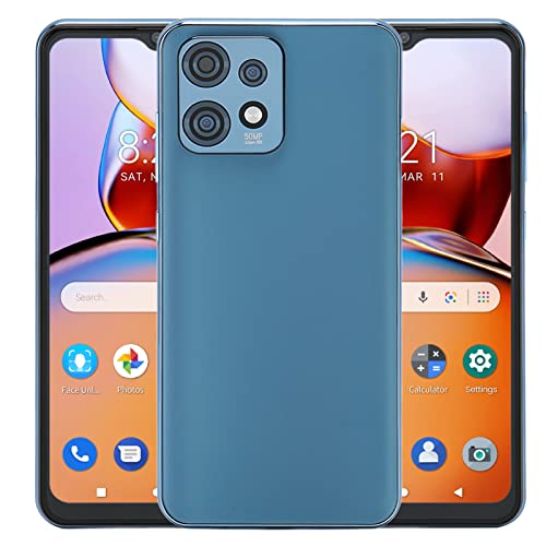 DAUERHAFT 5G WiFi Smartphone, 4500mAh 8GB RAM 128GB ROM 6.53 Inch X40 Pro Mobile Phone Blue for Work Use(#1)