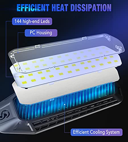 JZCreater LED Garage Lights 2 Pack 60W, Deformable Garage Light 3 Panels Adjustable Lights E26 8000LM LED Shop Light for Warehouse, Workshop, Basement, Attic