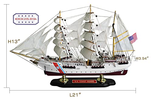 SAILINGSTORY Wooden Model Ship US Coast Guard Eagle Barque Ship Model Sailboat Decor USCG 1936 Replica Medium