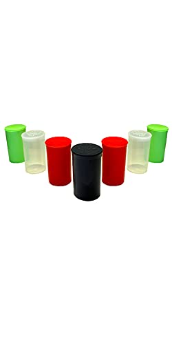 EVO Plastics| 30 Pack of Pop Top Containers DRAM 19 Bottles (Black)- USA Made - Child Resistant - Pill Vials - Smell Proof Container- Dry Herb Bottle
