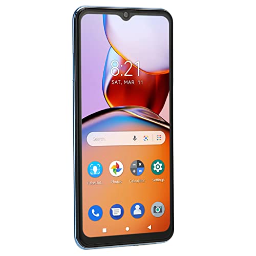 DAUERHAFT 5G WiFi Smartphone, 4500mAh 8GB RAM 128GB ROM 6.53 Inch X40 Pro Mobile Phone Blue for Work Use(#1)