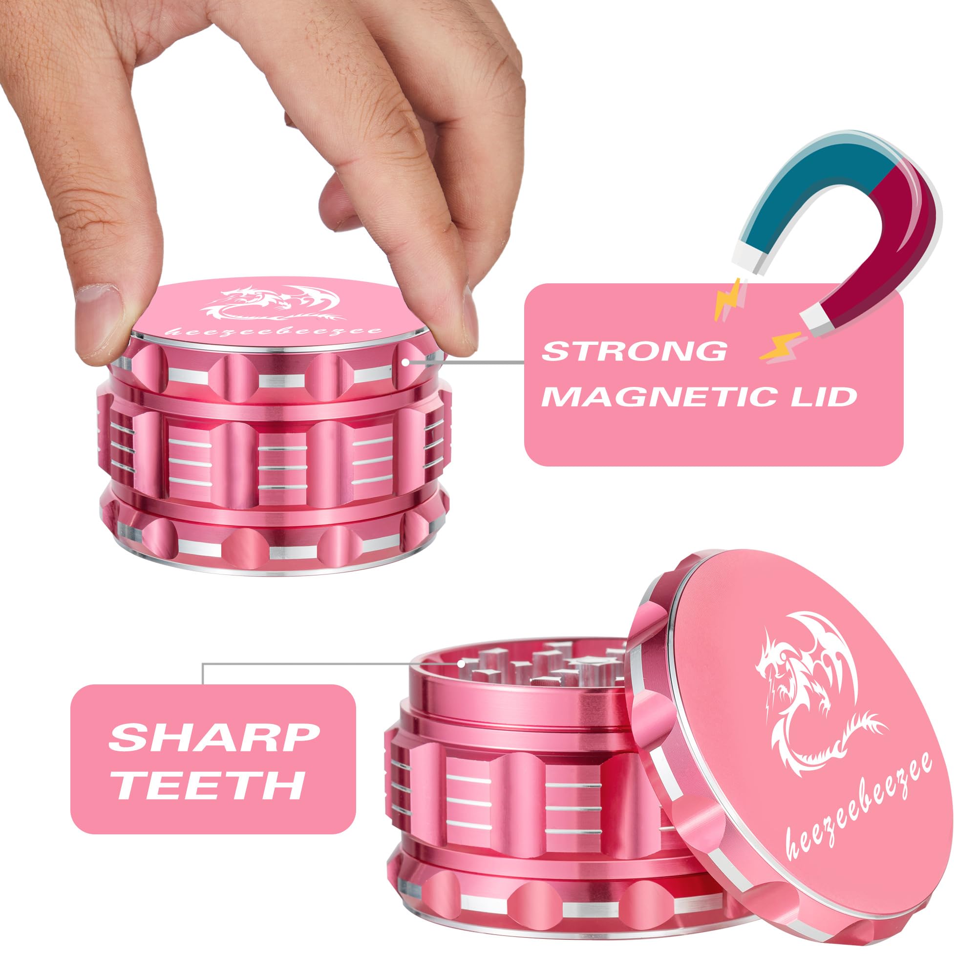 Large Spice Grinder 3 inch (Pink)
