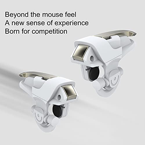 Washranp 2pcs Phone Gaming Triggers Second-Generation Chicken King Mini Metal Physical Button Free Fire Shooting Aim Key Controller Gamepads for Smart Phone White