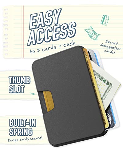 Smartish Wallet for MagSafe iPhones - Side Hustle - Slim Detachable Magnetic Card Holder for Apple iPhone 14/13/12 Models - Black Tie Affair