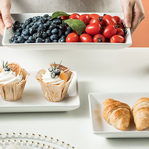 Gomakren 3 Tier Serving Trays Stand Porcelain Serving Platters 12 Inch White Serving Plates Dinner Platters for Appetizer Snack Fruit Cup Cake Server Tray Display Serving Dishes for Entertaining