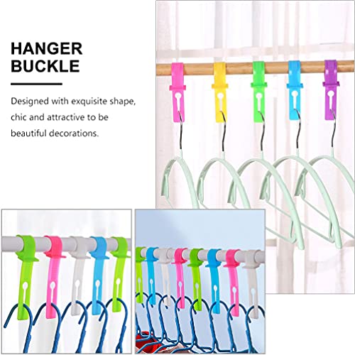 Cabilock 40Pcs Windproof Scratch Hanger Hook Clothes Drying Rack Fixed Buckle Rope Hanging Clothesline Windproof Hanger for Indoor Outdoor
