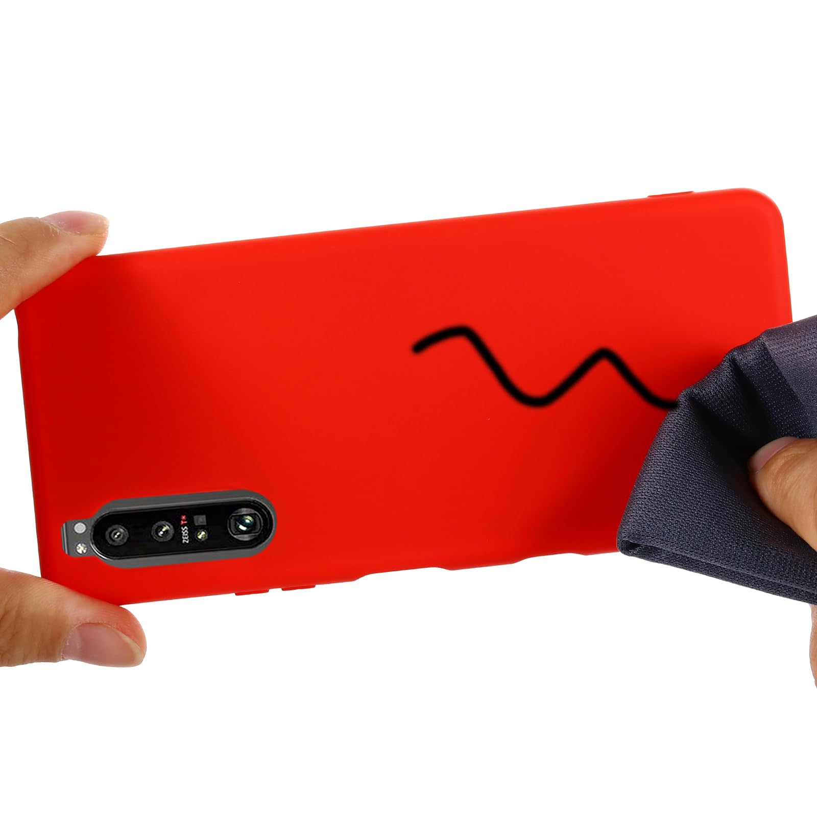 Case for Sony Xperia 1 III, Liquid Silicone Protective Phone Case for Sony Xperia 1 III with Silicone Lanyard, Slim Thin Soft Shockproof Cover for Sony Xperia 1 III Silicone Case Red