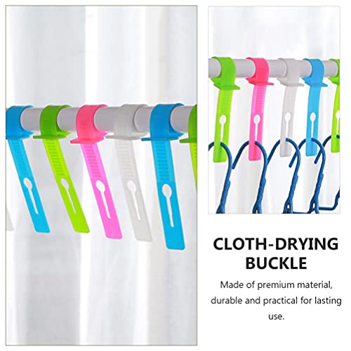 Cabilock 40Pcs Windproof Scratch Hanger Hook Clothes Drying Rack Fixed Buckle Rope Hanging Clothesline Windproof Hanger for Indoor Outdoor