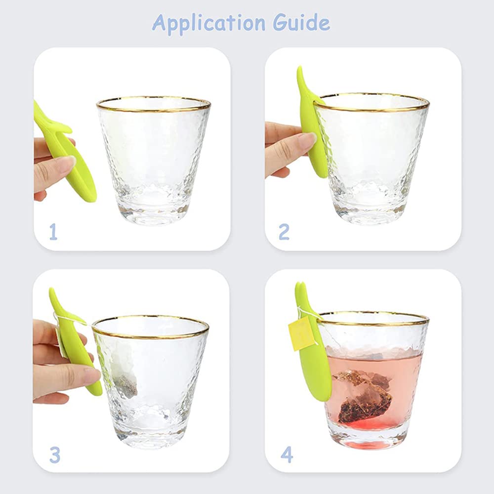 5Pcs Cute Rabbit Shape Silicone Tea Bag Holder Tea Accessories for Cup Mug Candy Colors Gift
