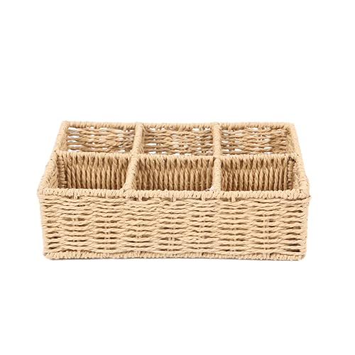 YRJJ, Toilet Paper Basket for Tank Topper,Woven Storage Box Cube Basket Bin Container, Shelf Cabinet(1pc) (12.20InInL x 8.26InInW x 3.93InInH03M)