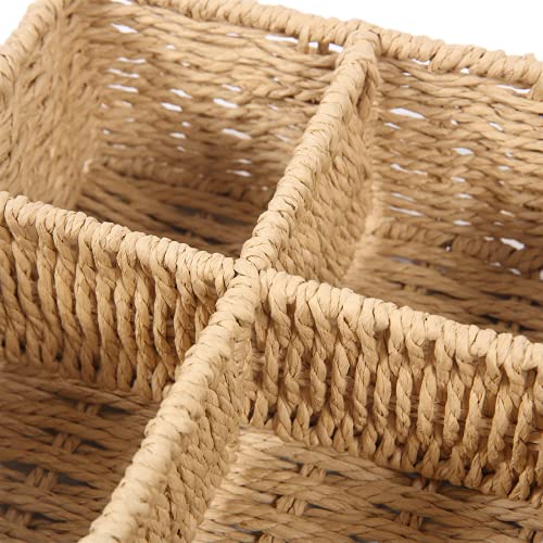 YRJJ, Toilet Paper Basket for Tank Topper,Woven Storage Box Cube Basket Bin Container, Shelf Cabinet(1pc) (12.20InInL x 8.26InInW x 3.93InInH03M)