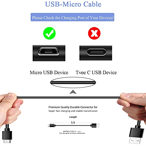 YCWZZH 10ft Charger Charging Cable Cord Compatible for Logitech MX Master 2S MX Anywhere 2 MK875 MX Ergo K800 K811 K830 G915 Folio m1,Keys Folio 43404 09543 & More USB Mirco Port Mouse/Keyboard