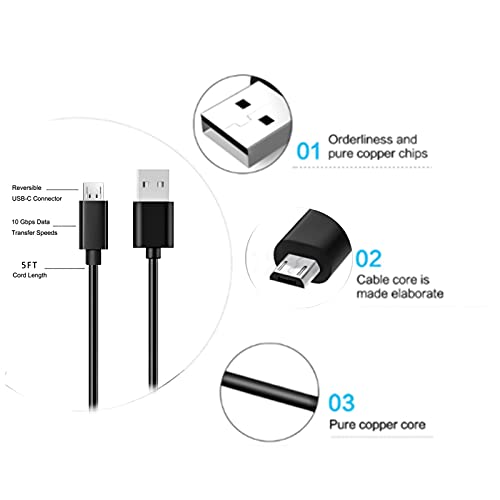 YCWZZH 10ft Charger Charging Cable Cord Compatible for Logitech MX Master 2S MX Anywhere 2 MK875 MX Ergo K800 K811 K830 G915 Folio m1,Keys Folio 43404 09543 & More USB Mirco Port Mouse/Keyboard
