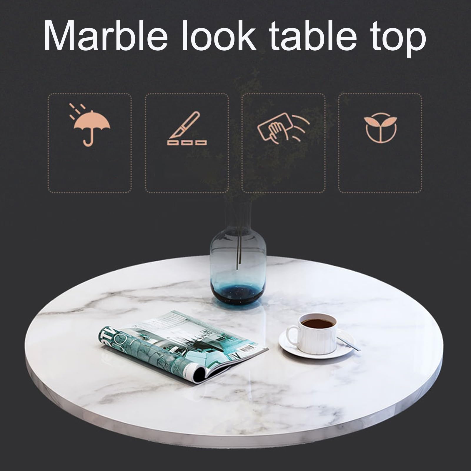 Office Reception Room Club Table, Small Conference Room Tables Simple Office Table Round Furniture Table and Chair Set, Coffee Table and Chair Set Space-Saving Furniture, for Combination Office ( Colo